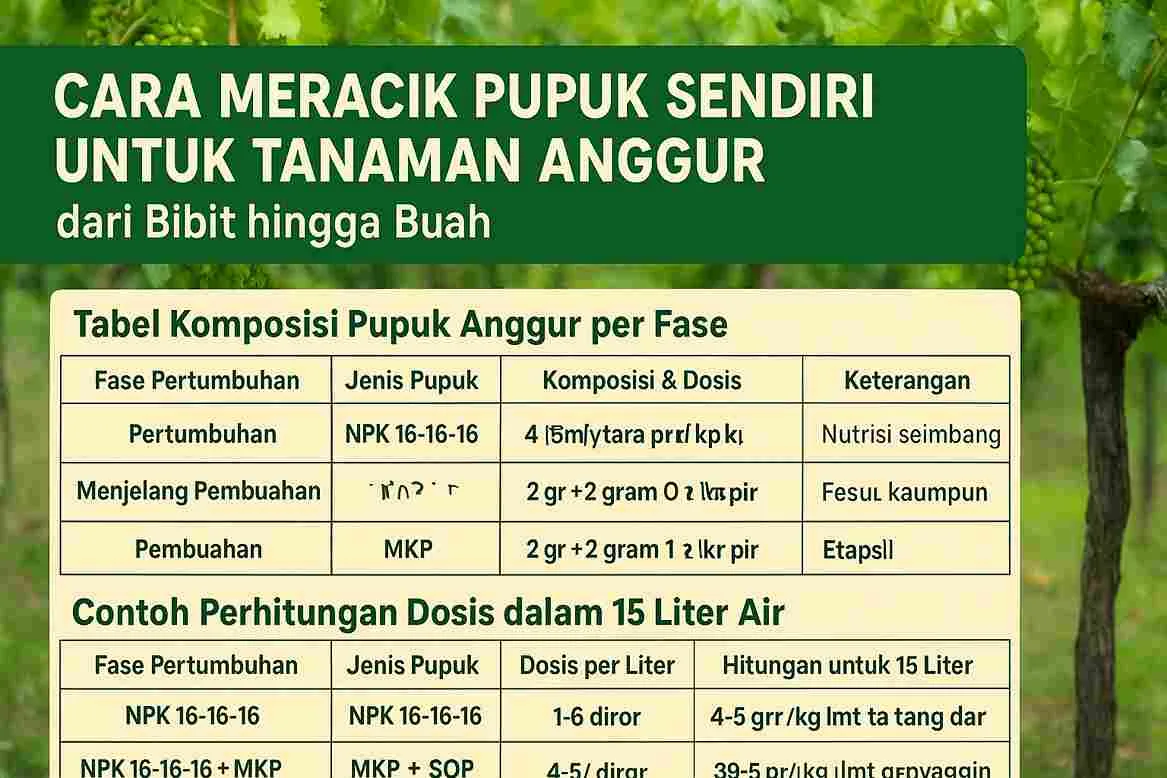 Cara Meracik Pupuk Anggur Dari Bibit Hingga Buah - Sabilulhuda